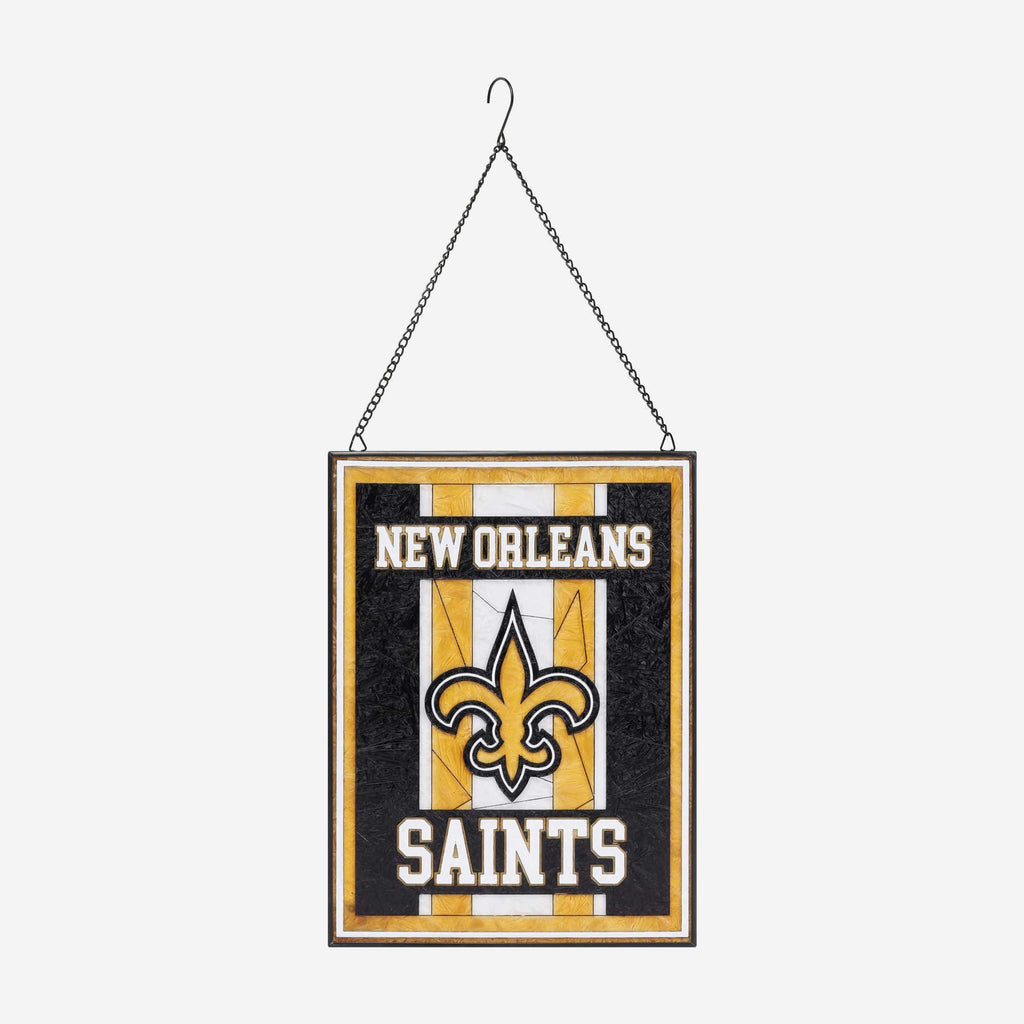 New Orleans Saints Team Stripe Stain Glass Sign FOCO