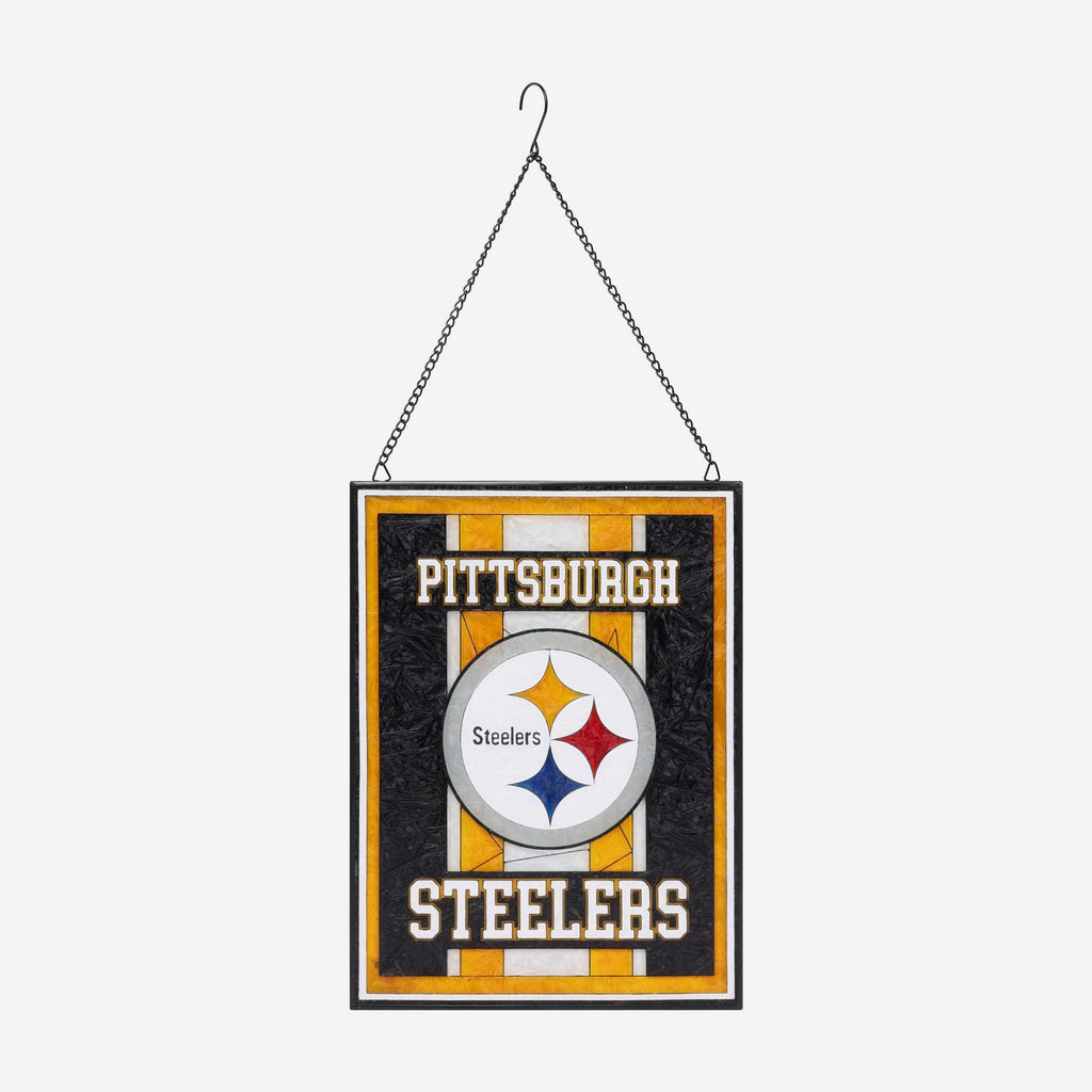 Pittsburgh Steelers Team Stripe Stain Glass Sign FOCO