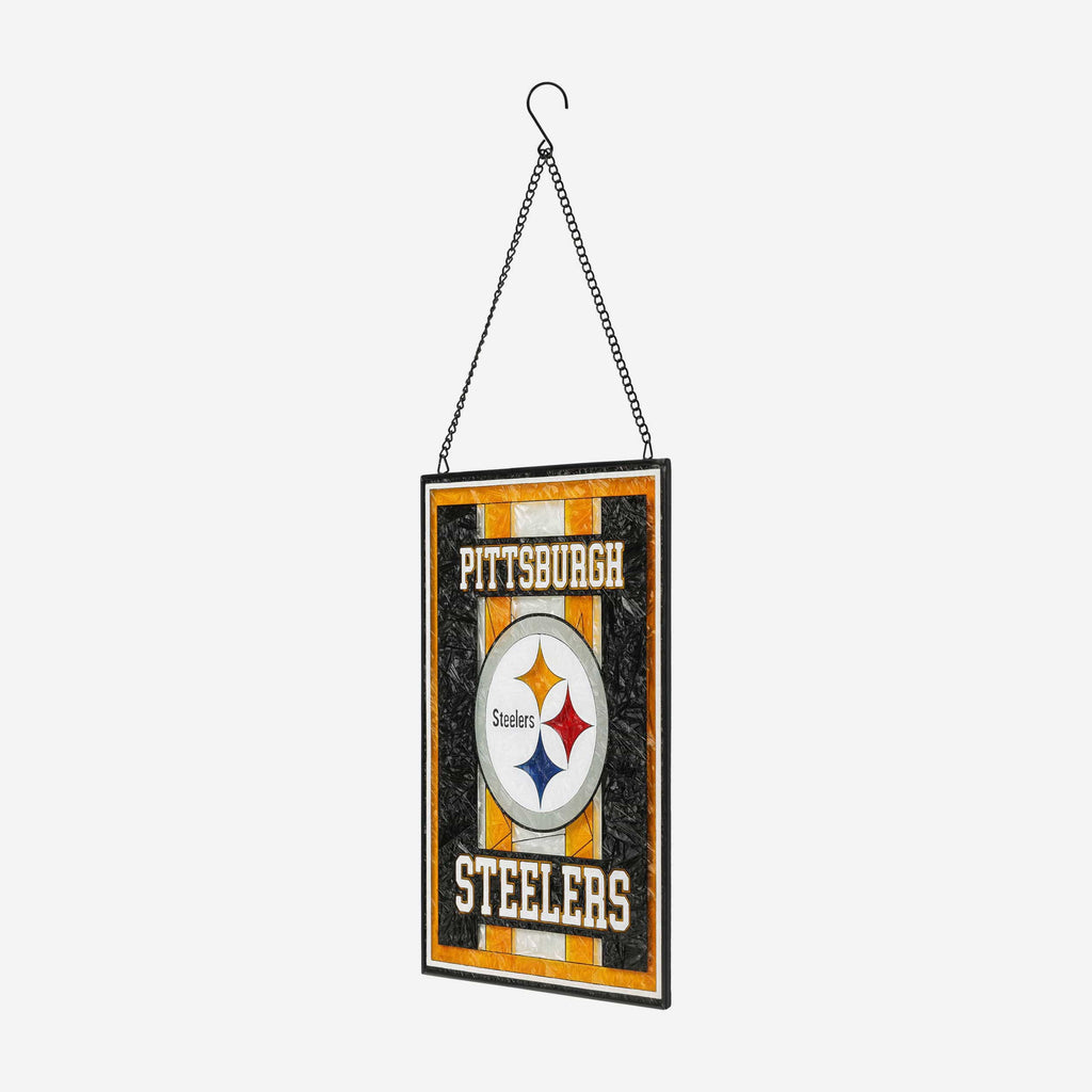 Pittsburgh Steelers Team Stripe Stain Glass Sign FOCO
