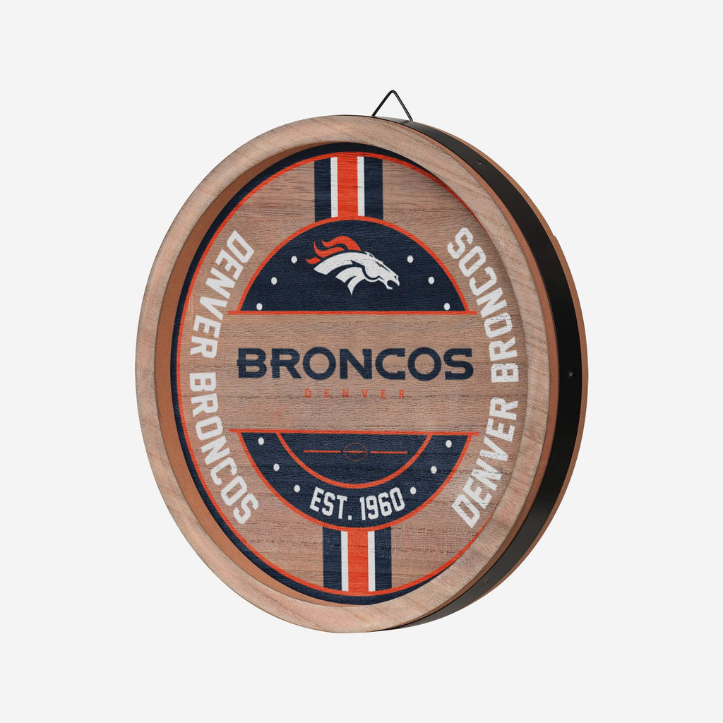 Denver Broncos Wooden Barrel Sign FOCO