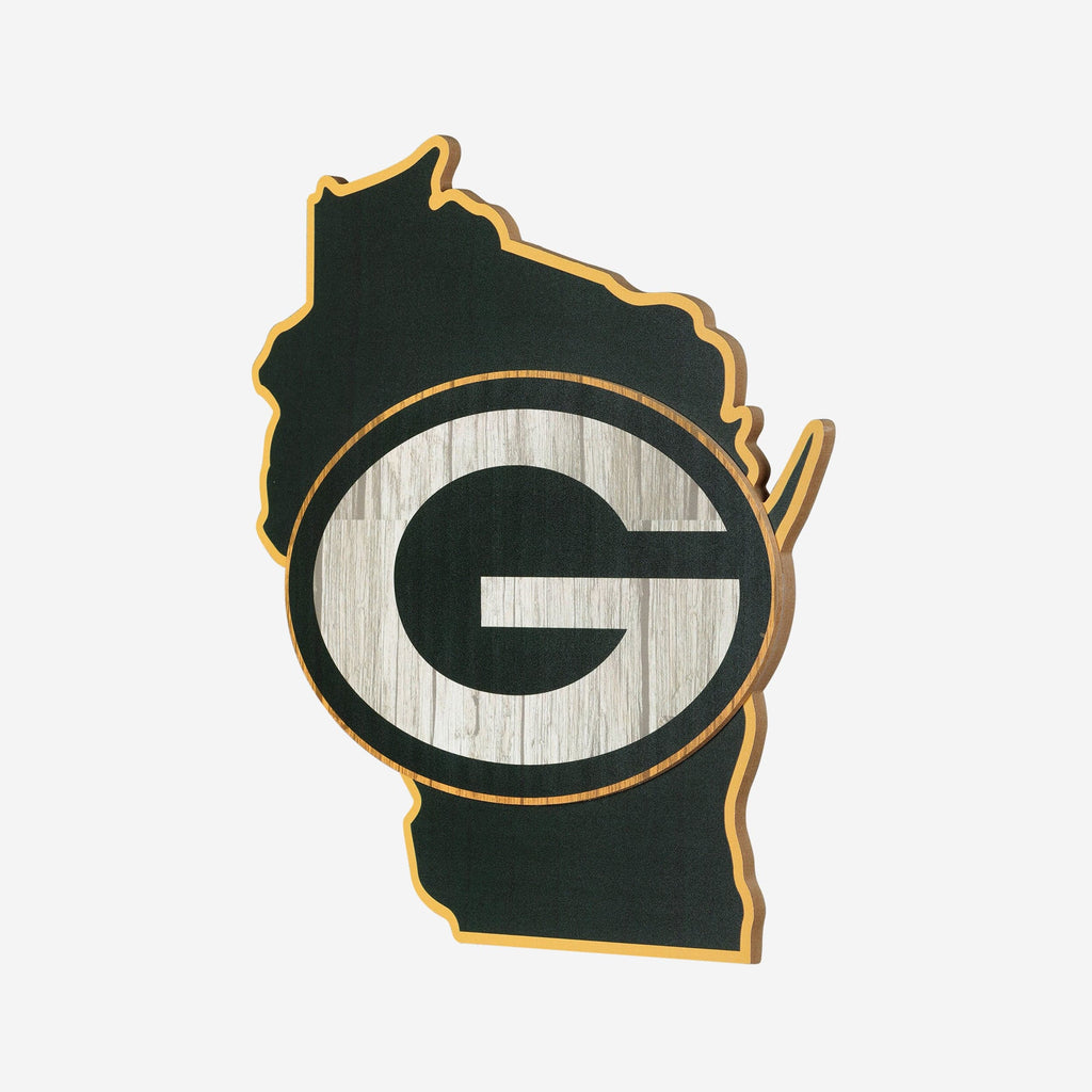 Green Bay Packers Wood State Sign FOCO