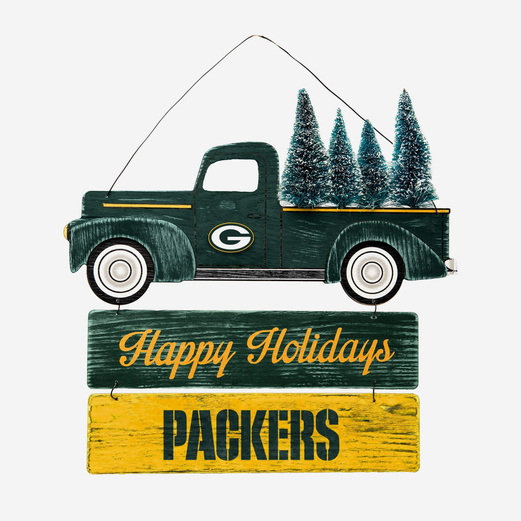 Green Bay Packers Wooden Truck With Tree Sign FOCO
