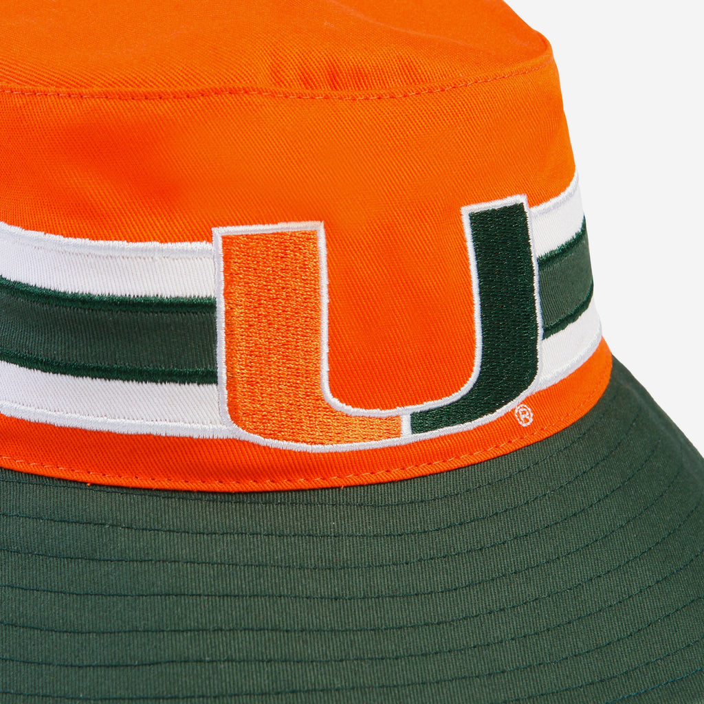 Miami Hurricanes Team Stripe Bucket Hat FOCO
