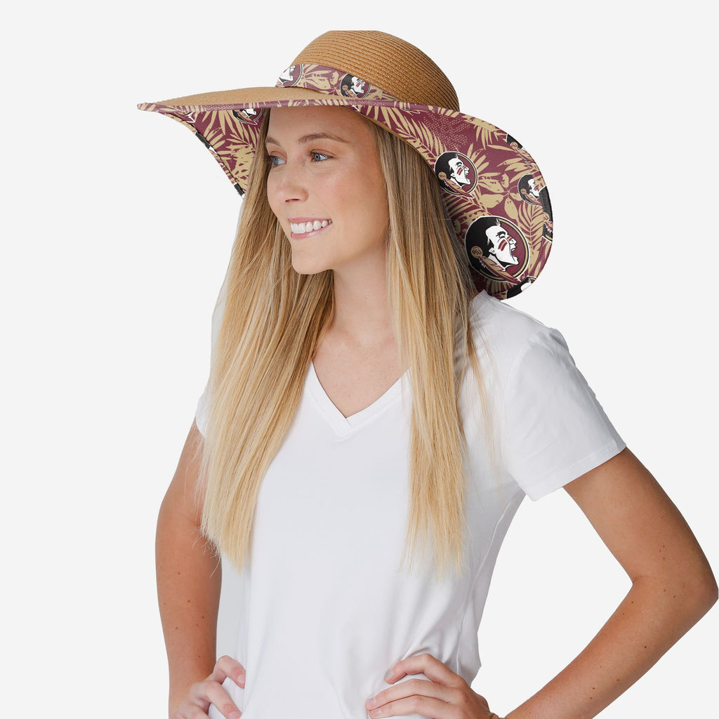 Florida State Seminoles Womens Floral Straw Hat FOCO