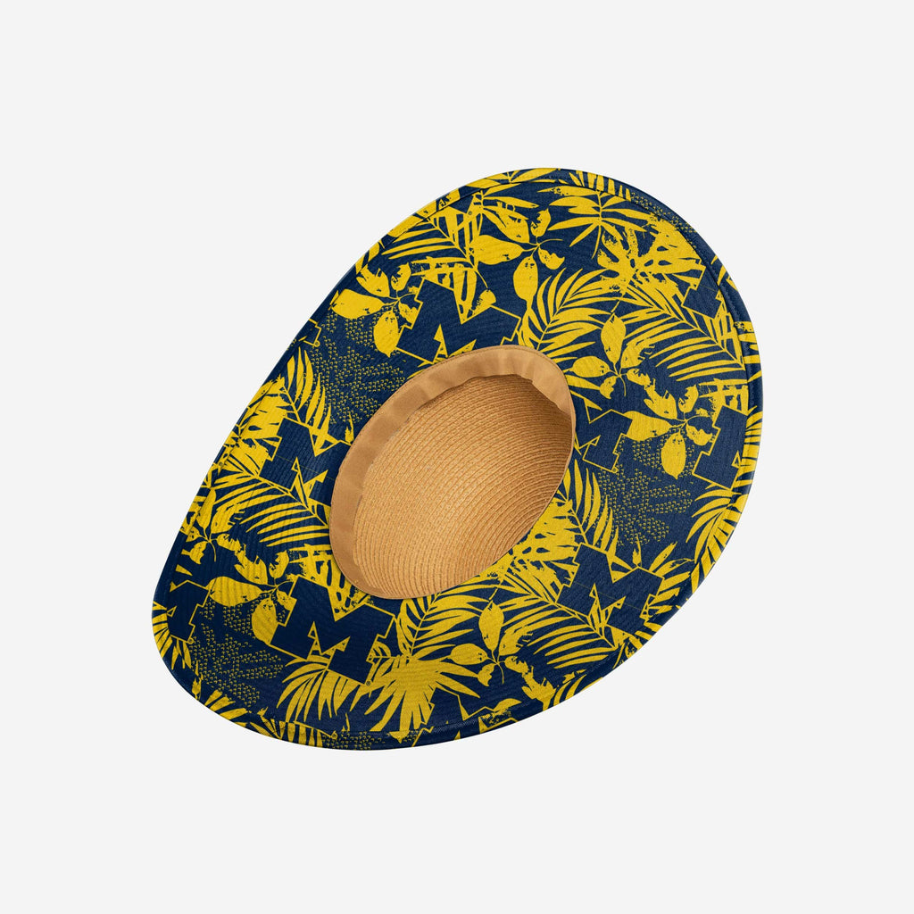 Michigan Wolverines Womens Floral Straw Hat FOCO