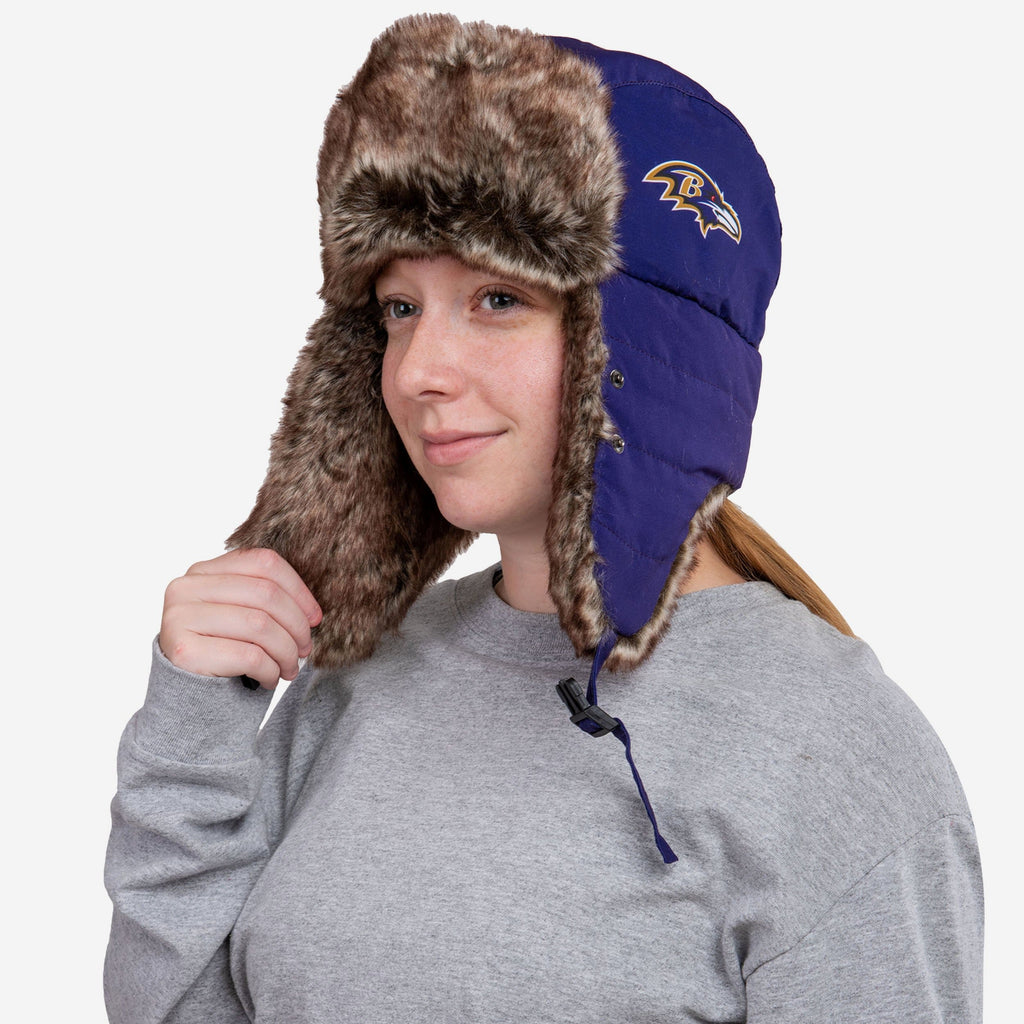 Baltimore Ravens Big Logo Trapper Hat With Face Cover FOCO