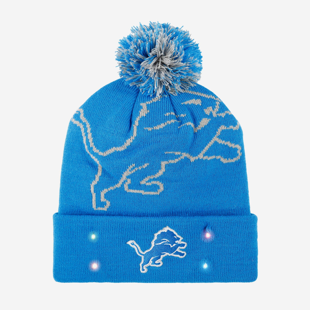 Detroit Lions Cropped Logo Light Up Knit Beanie FOCO