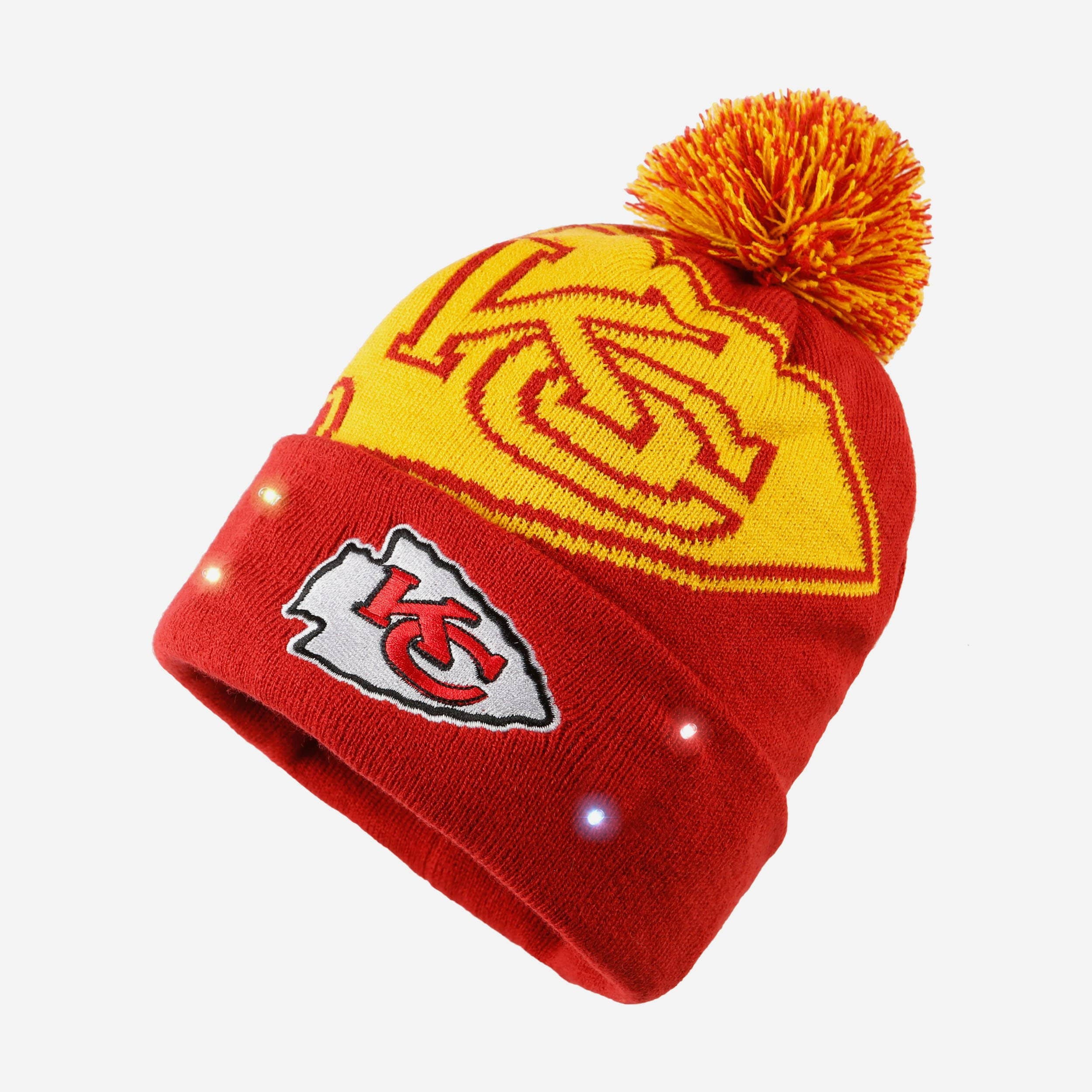 Kansas City Chiefs Cropped Logo Light Up Knit Beanie FOCO