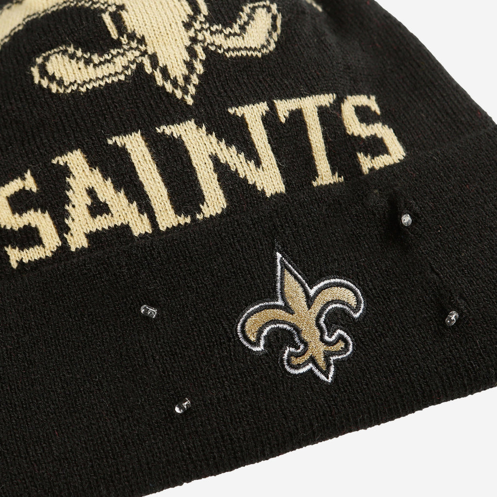 New Orleans Saints Cropped Logo Light Up Knit Beanie FOCO