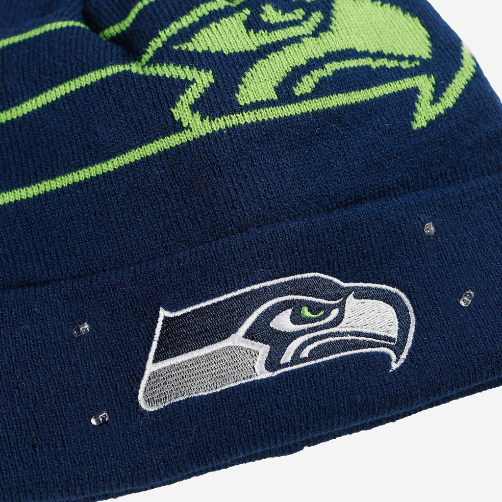 Seattle Seahawks Cropped Logo Light Up Knit Beanie FOCO