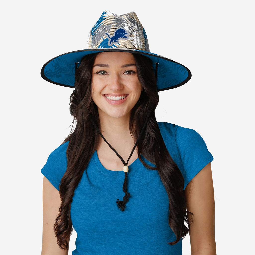 Detroit Lions Floral Printed Straw Hat FOCO