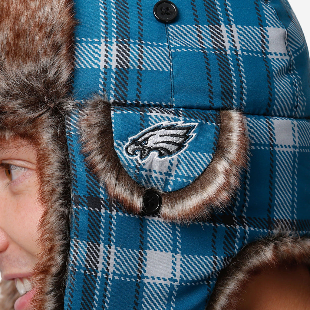 Philadelphia Eagles NFL Wordmark Flannel Trapper Hat FOCO