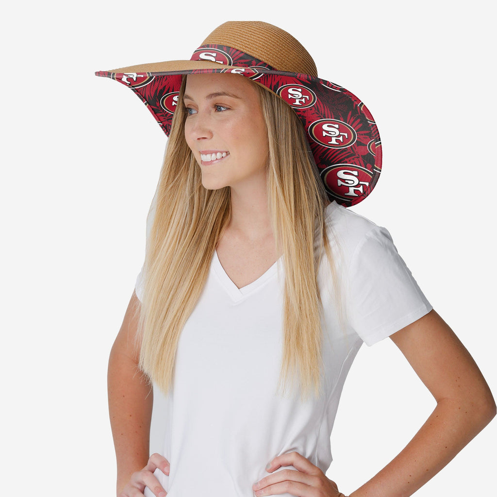 San Francisco 49ers Womens Floral Straw Hat FOCO