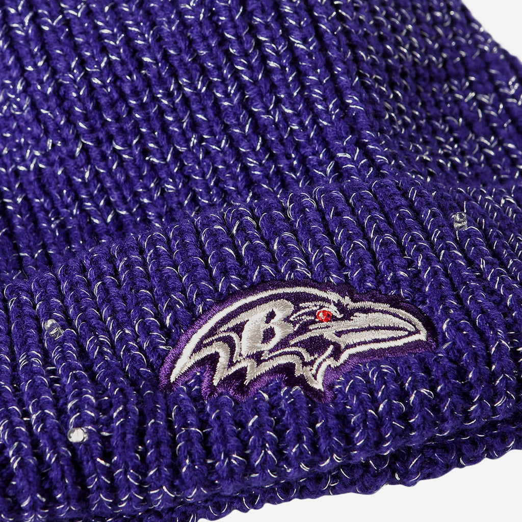 Baltimore Ravens Womens Glitter Knit Light Up Beanie FOCO