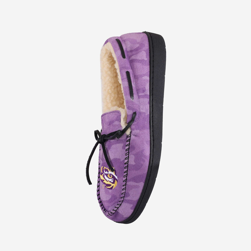 LSU Tigers Printed Camo Moccasin Slipper FOCO