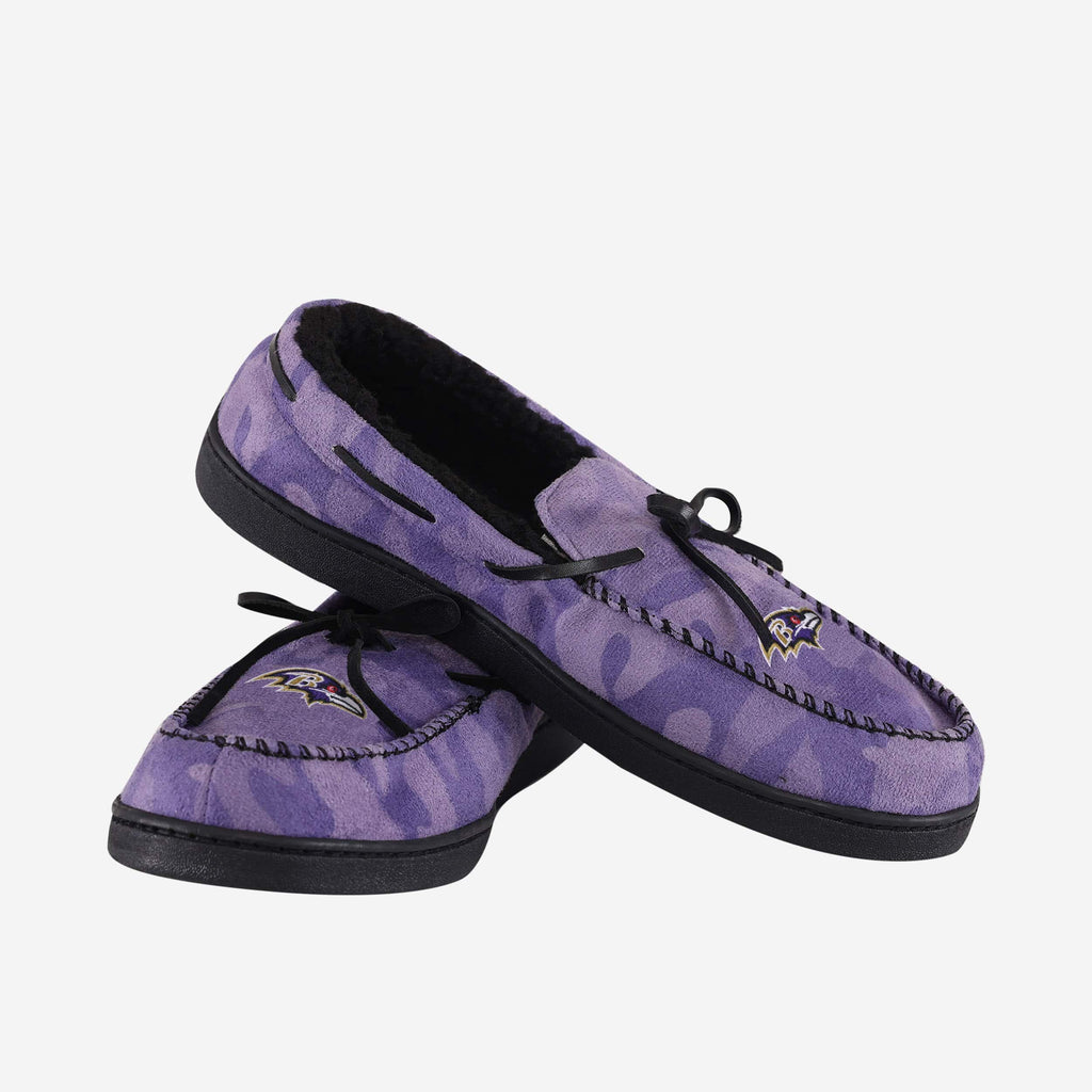 Baltimore Ravens Printed Camo Moccasin Slipper FOCO
