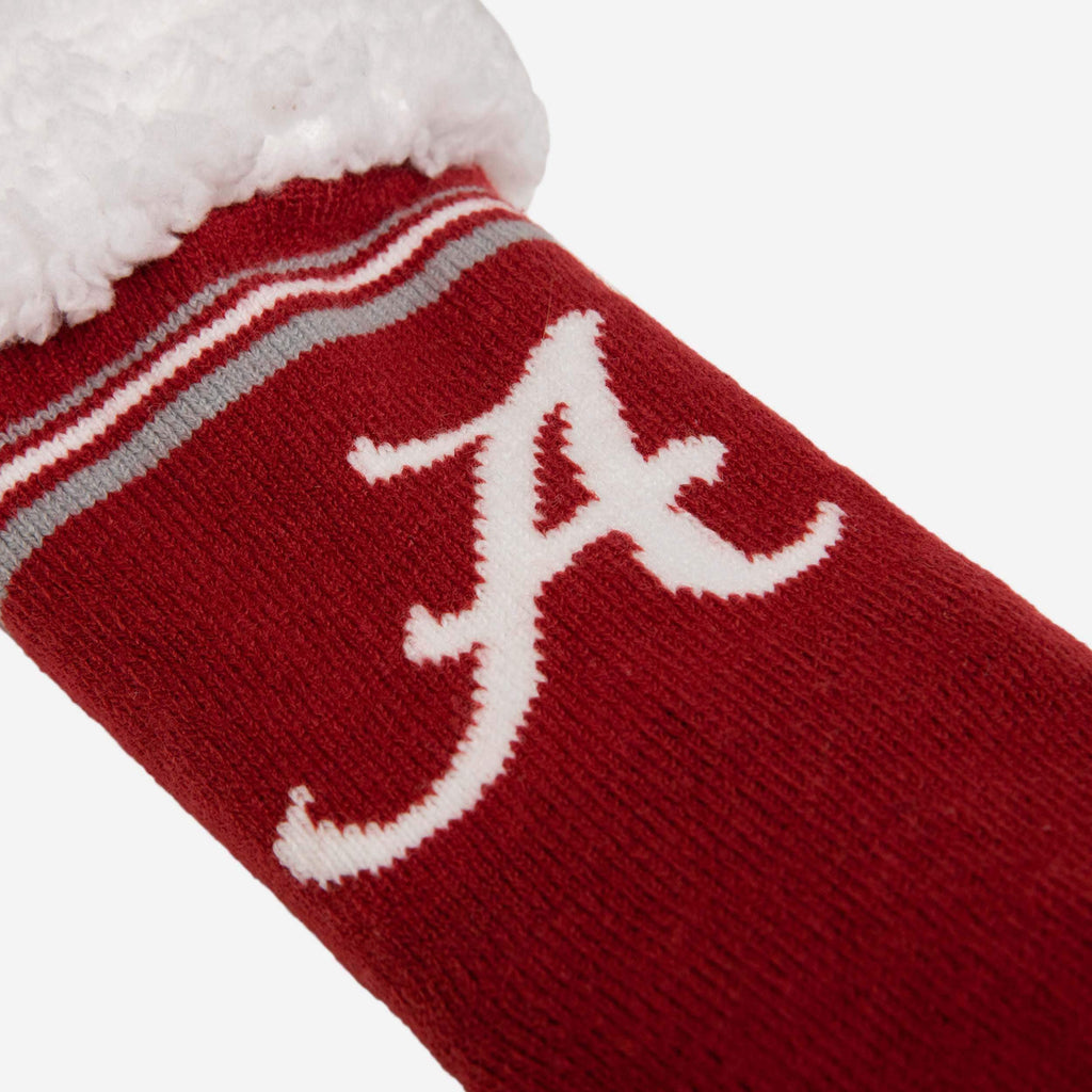 Alabama Crimson Tide Womens Stripe Logo Tall Footy Slipper Socks FOCO