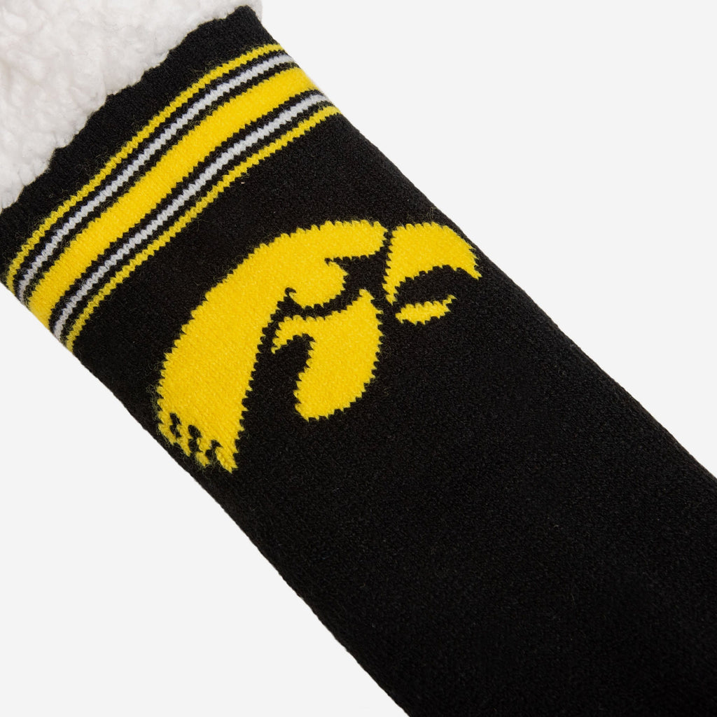 Iowa Hawkeyes Womens Stripe Logo Tall Footy Slipper Socks FOCO