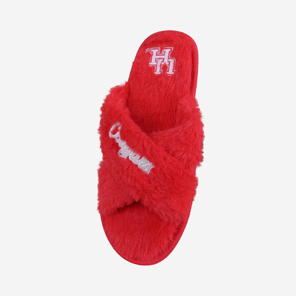 Houston Cougars Womens Script Wordmark Fur Cross Slide FOCO