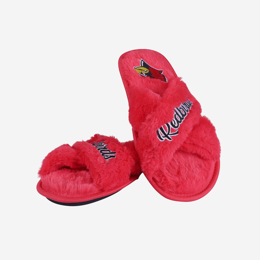Illinois State Redbirds Womens Script Wordmark Fur Cross Slide FOCO