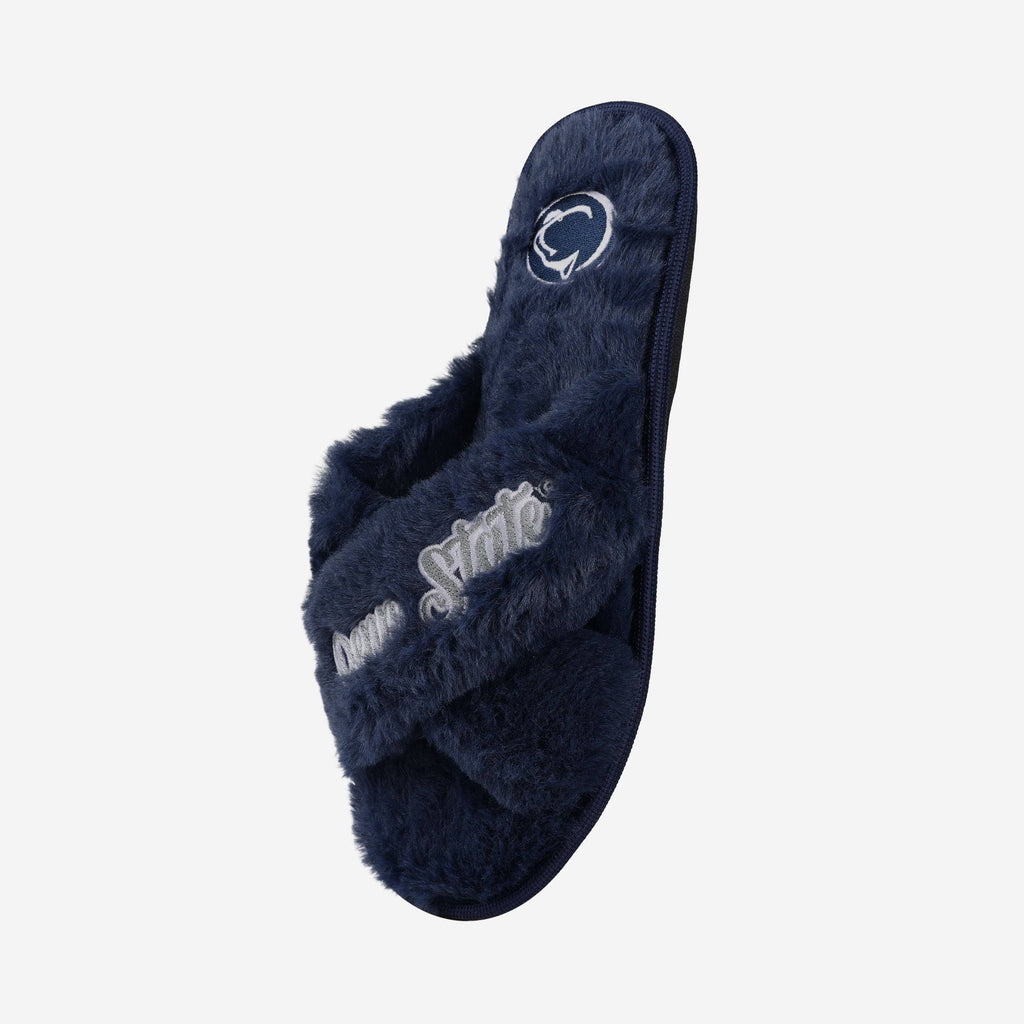 Penn State Nittany Lions Womens Script Wordmark Fur Cross Slide FOCO