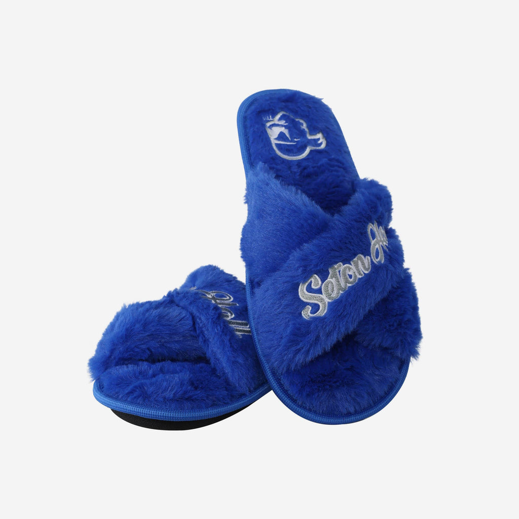 Seton Hall Pirates Womens Script Wordmark Fur Cross Slide FOCO