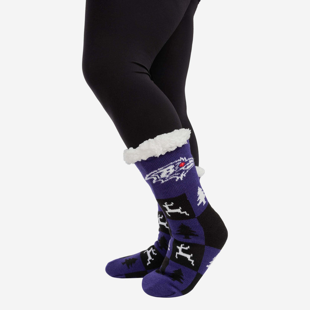 Baltimore Ravens Womens Fan Footy 3 Pack Slipper Socks FOCO