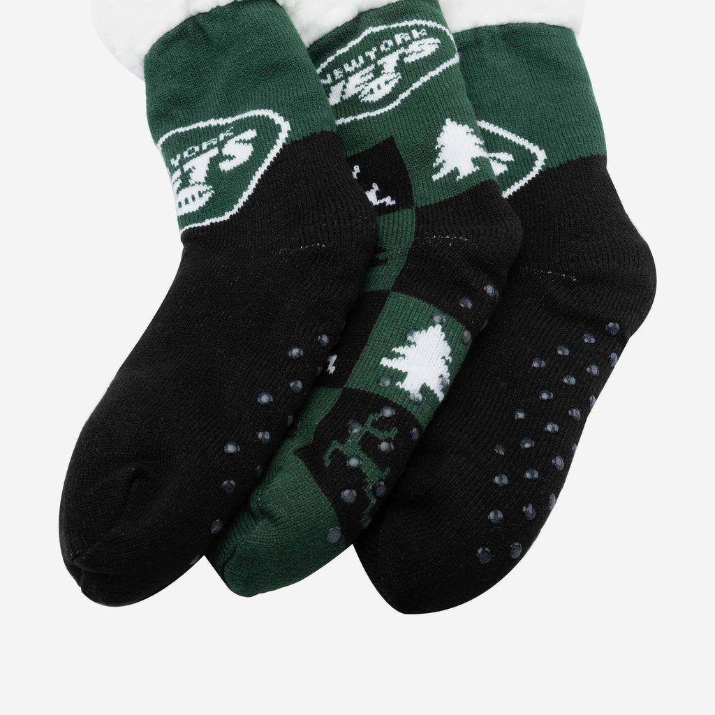New York Jets Womens Fan Footy 3 Pack Slipper Socks FOCO