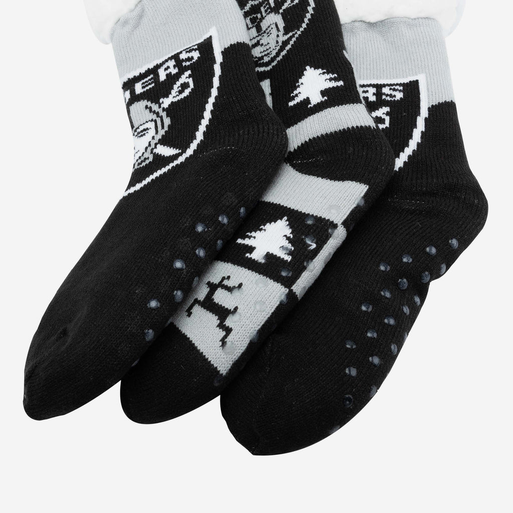 Las Vegas Raiders Womens Fan Footy 3 Pack Slipper Socks FOCO