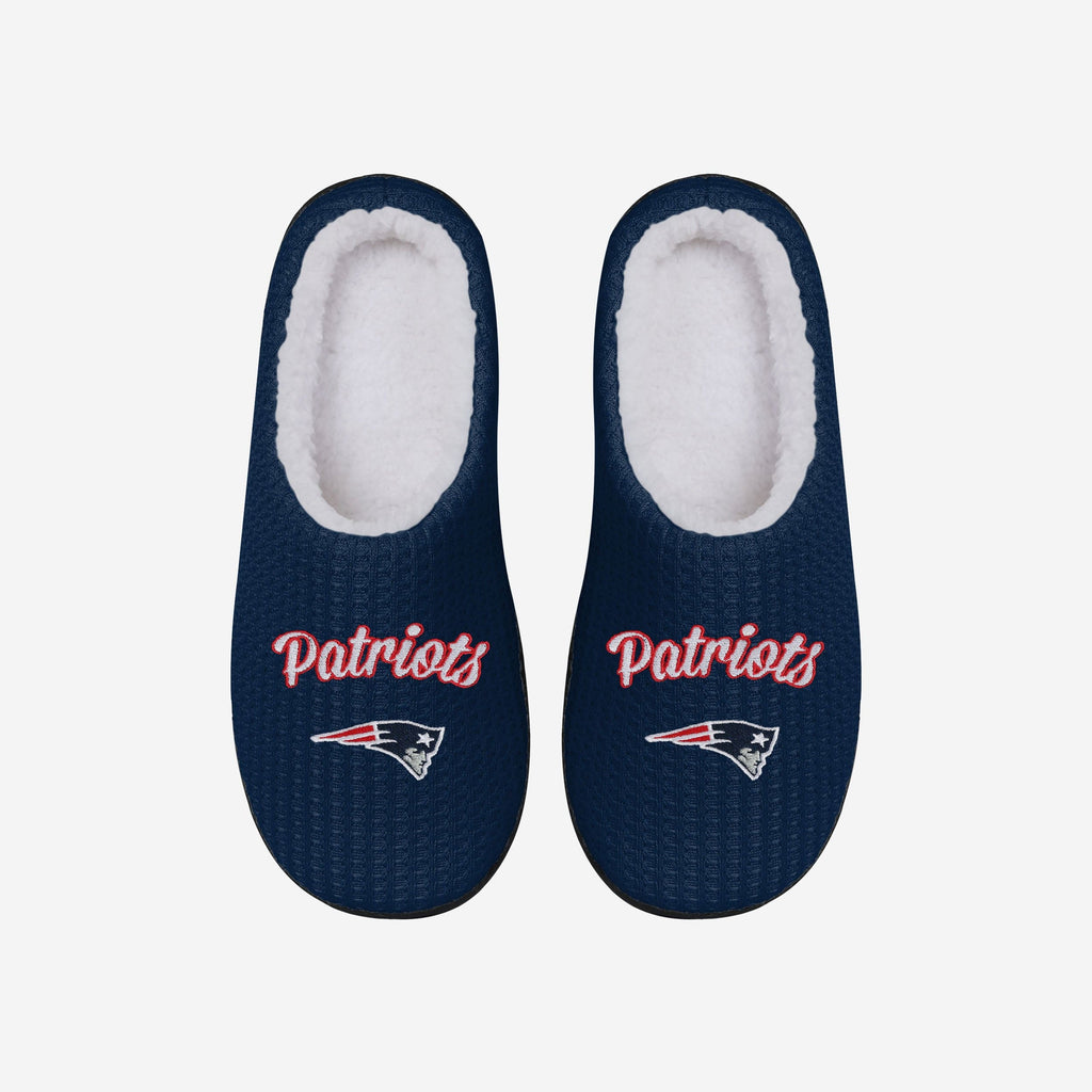 New England Patriots Womens Sherpa Lined Memory Foam Slipper FOCO
