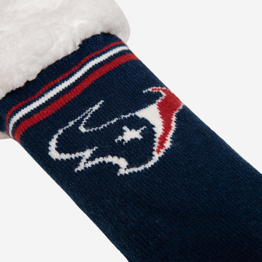 Houston Texans Womens Stripe Logo Tall Footy Slipper Socks FOCO