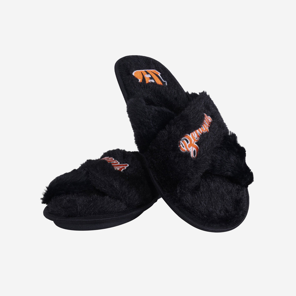 Cincinnati Bengals Womens Script Wordmark Fur Cross Slide FOCO