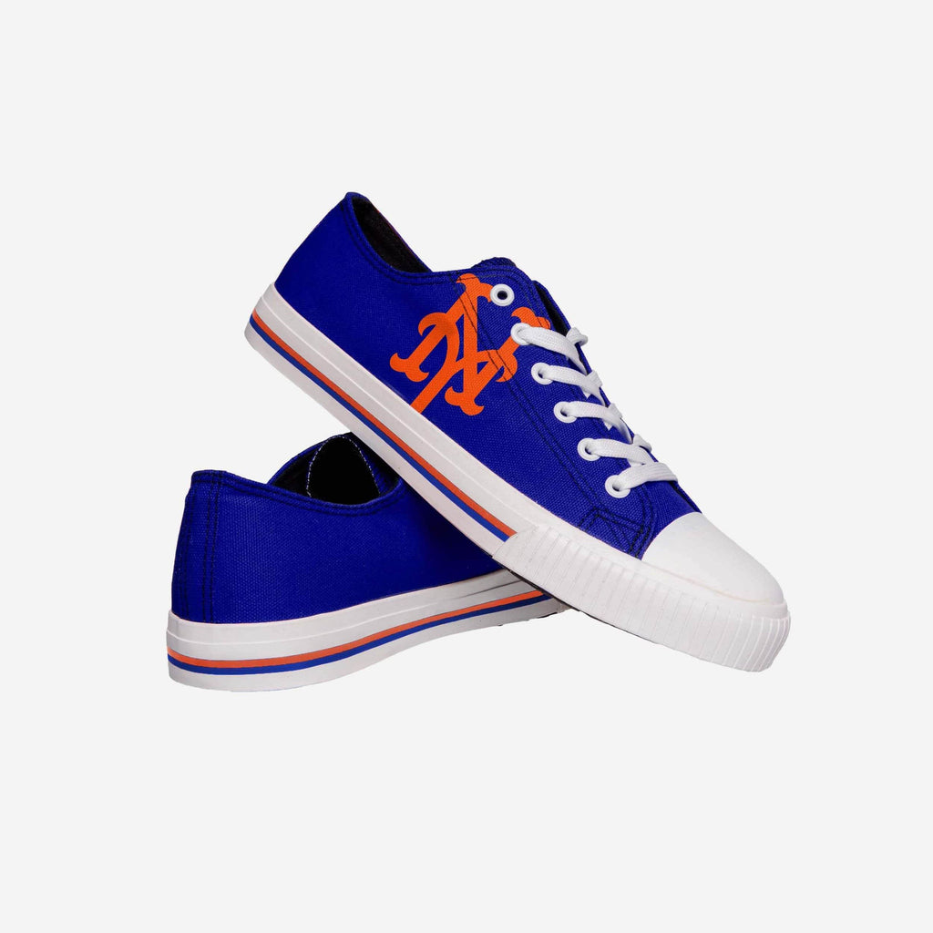 New York Mets Mens Low Top Big Logo Canvas Shoe FOCO