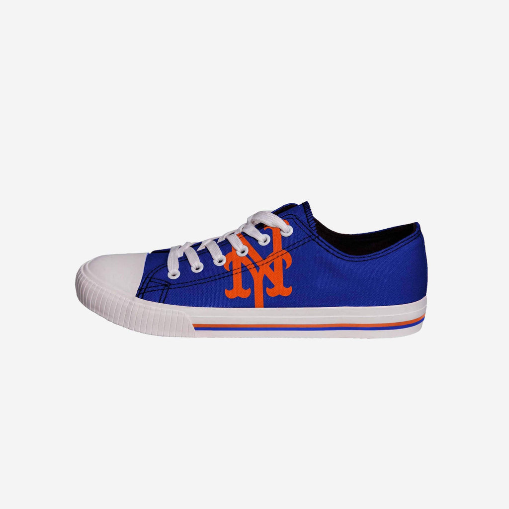 New York Mets Mens Low Top Big Logo Canvas Shoe FOCO