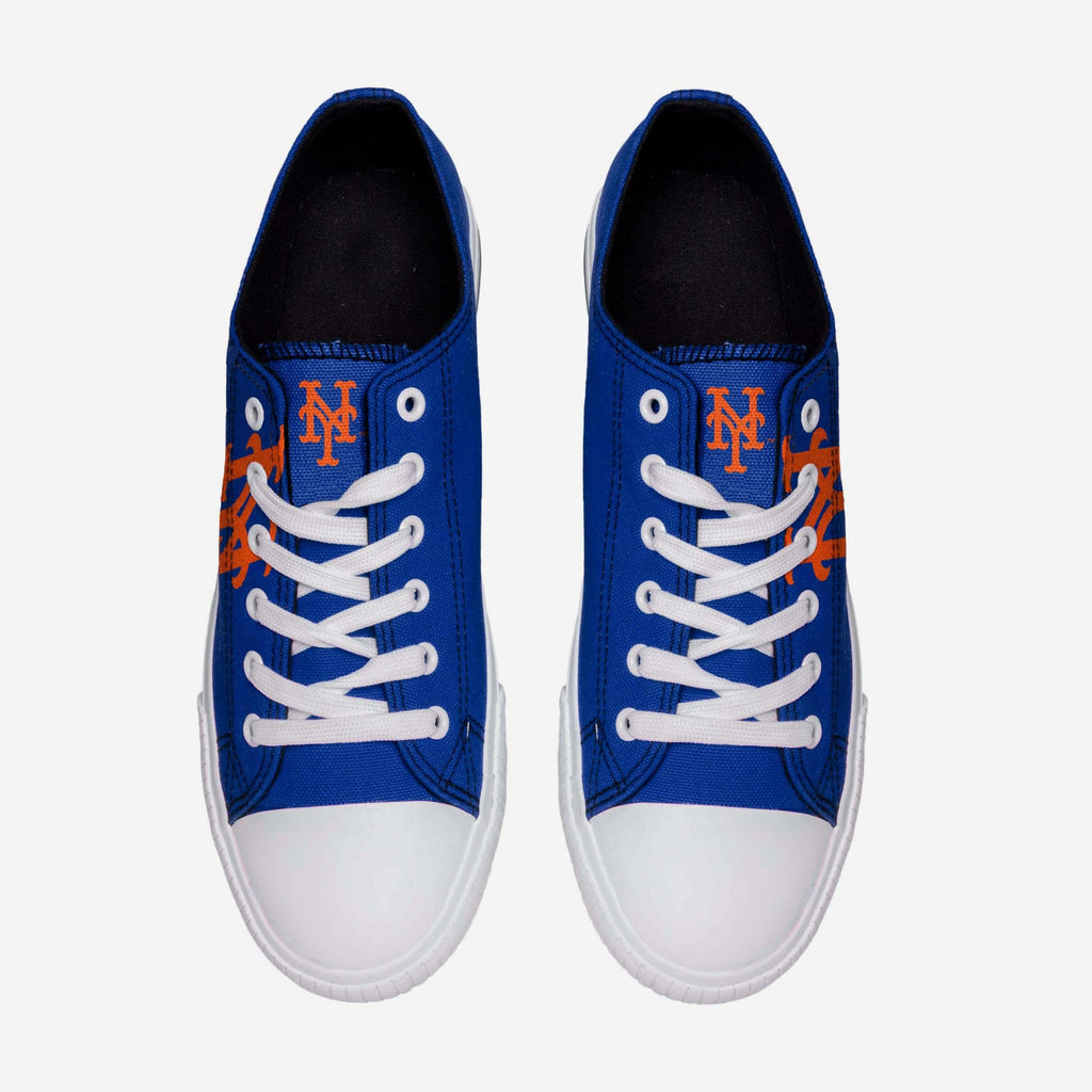 New York Mets Mens Low Top Big Logo Canvas Shoe FOCO