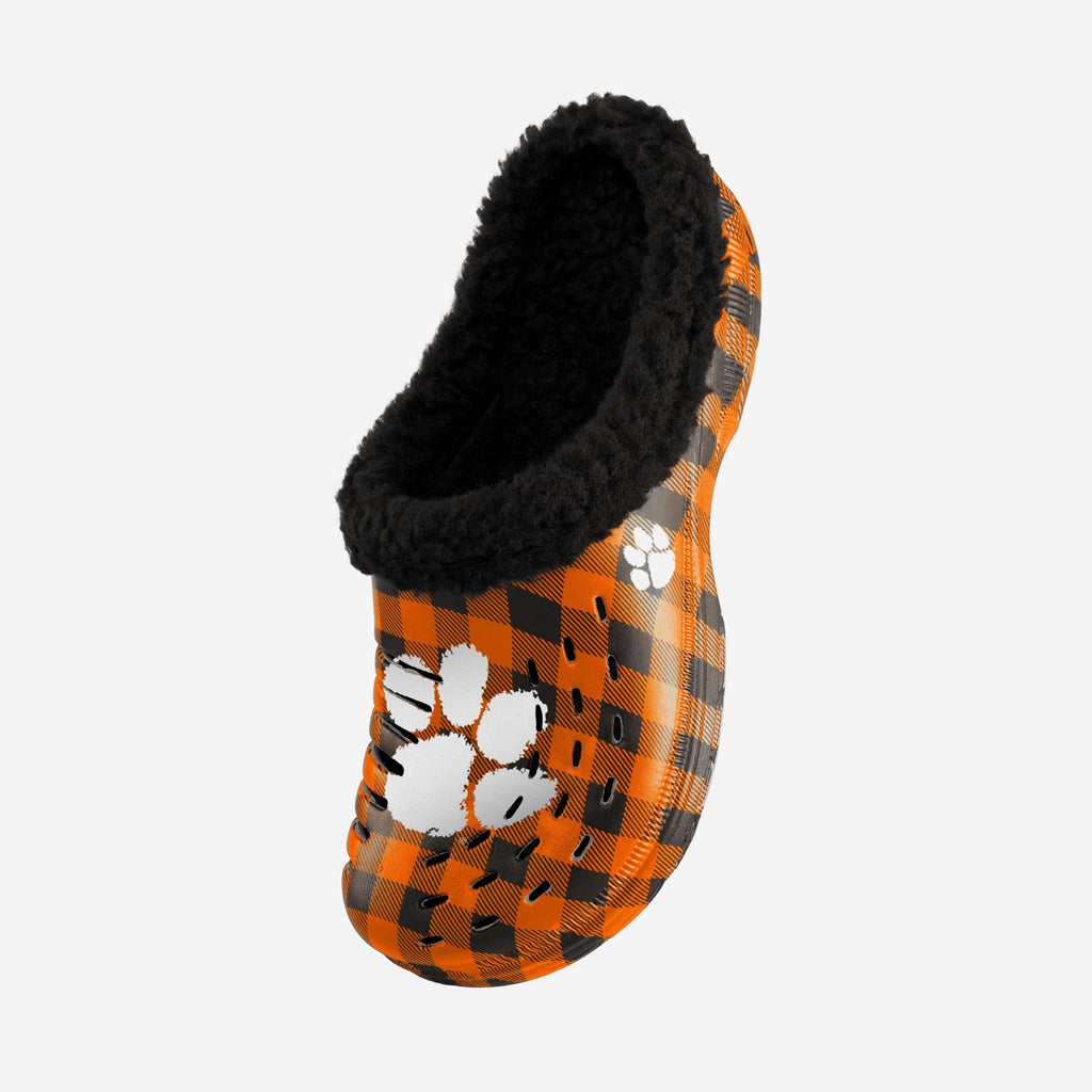Clemson Tigers Sherpa Lined Buffalo Check Clog FOCO