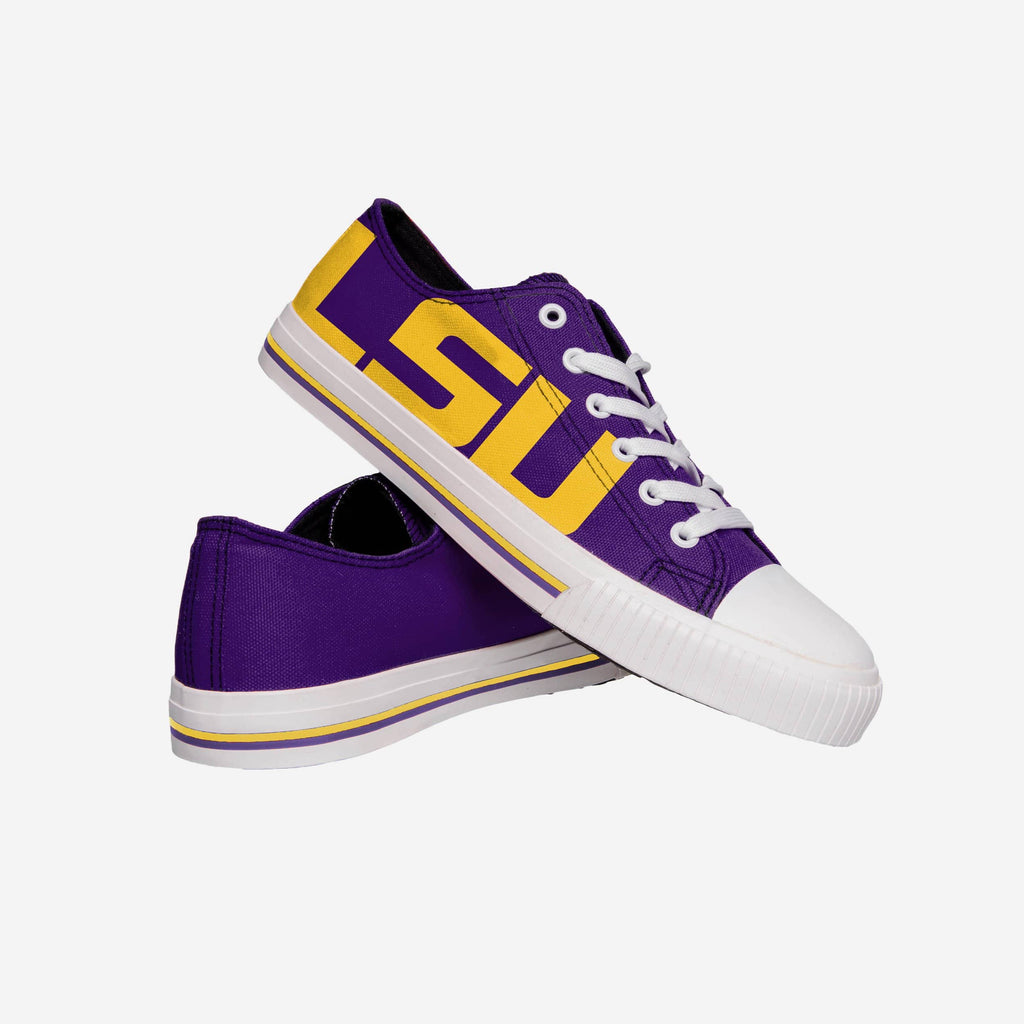 LSU Tigers Mens Low Top Big Logo Canvas Shoe FOCO