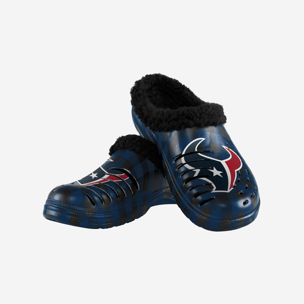 Houston Texans Sherpa Lined Buffalo Check Clog FOCO