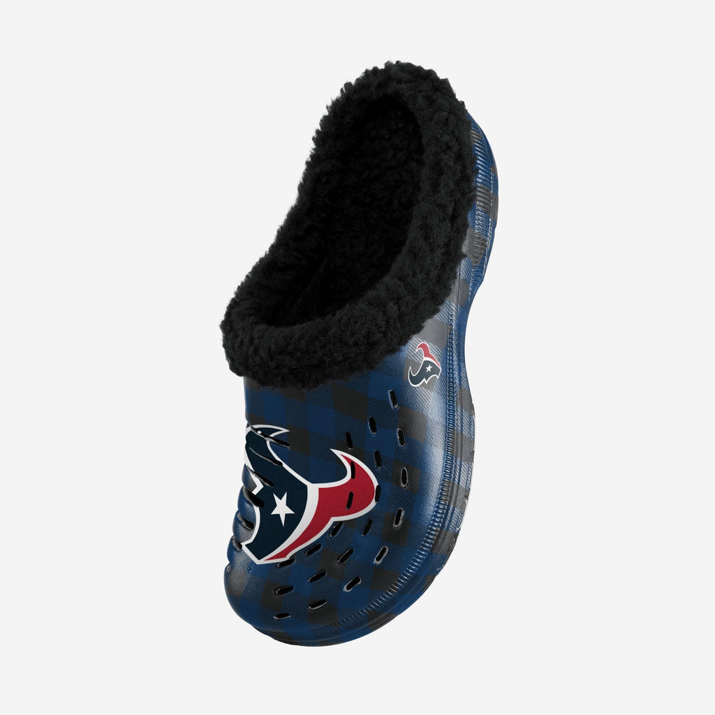 Houston Texans Sherpa Lined Buffalo Check Clog FOCO