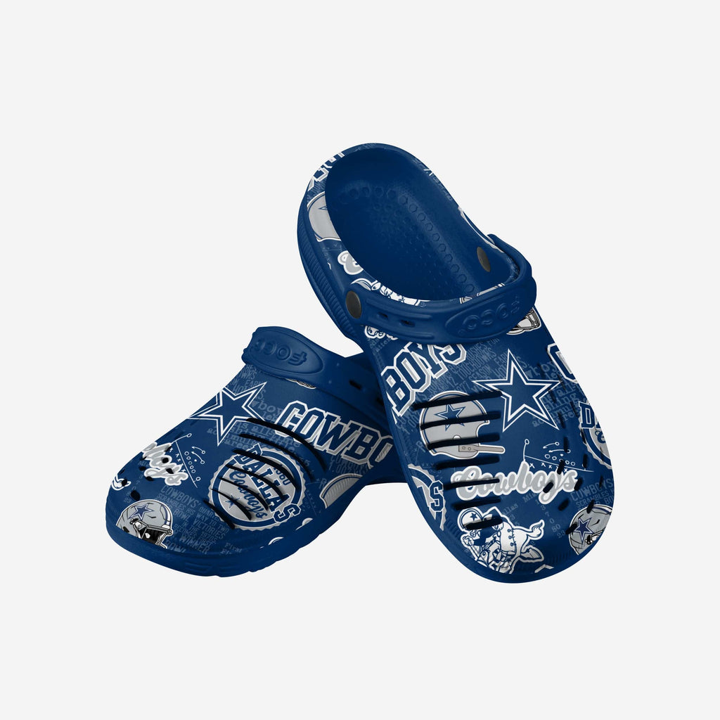 Dallas Cowboys Historic Print Clog With Strap FOCO