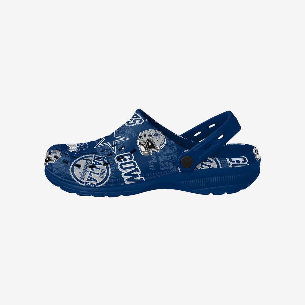 Dallas Cowboys Historic Print Clog With Strap FOCO