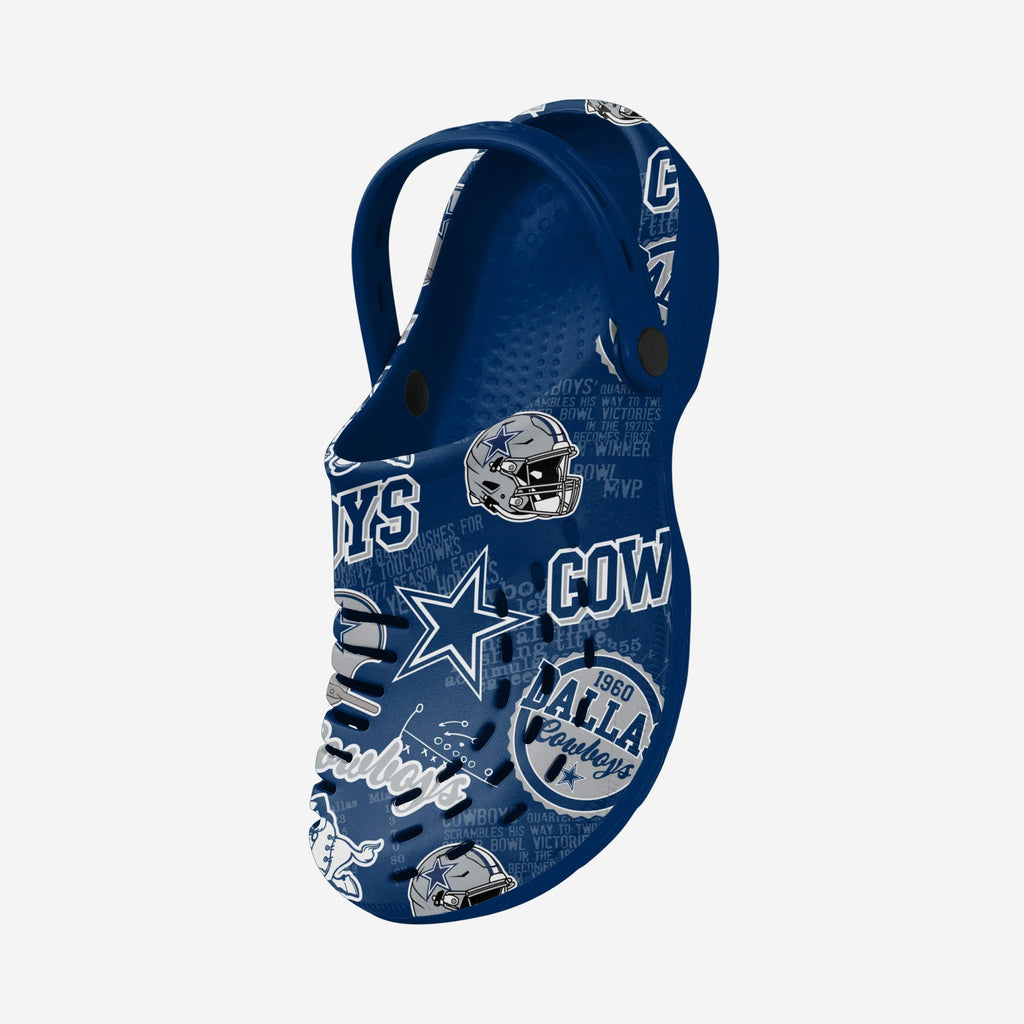 Dallas Cowboys Historic Print Clog With Strap FOCO