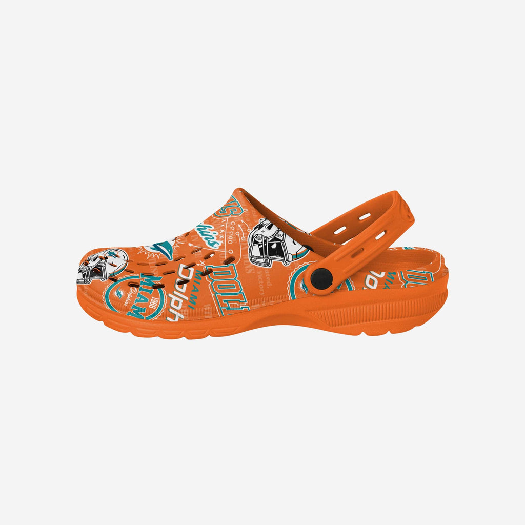 Miami Dolphins Historic Print Clog With Strap FOCO
