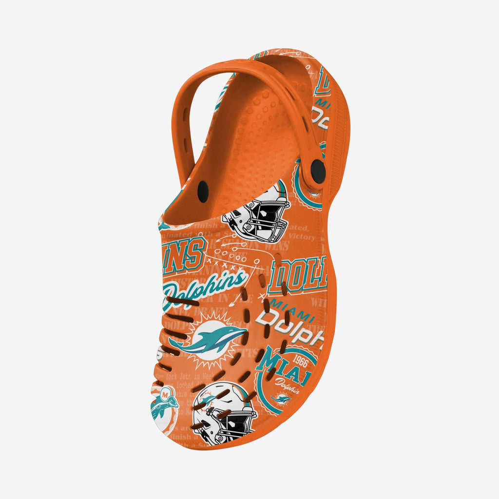 Miami Dolphins Historic Print Clog With Strap FOCO