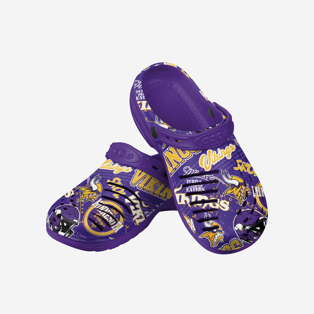 Minnesota Vikings Historic Print Clog With Strap FOCO