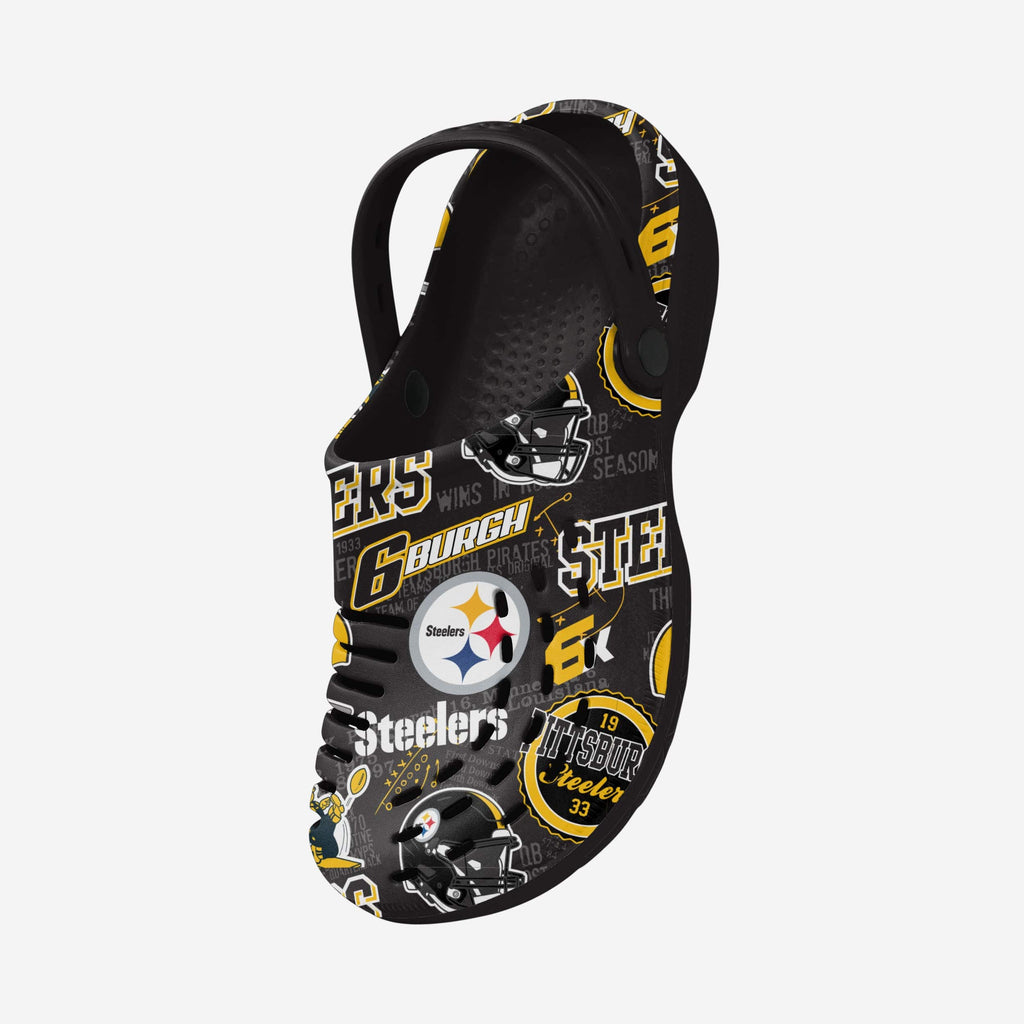 Pittsburgh Steelers Historic Print Clog With Strap FOCO