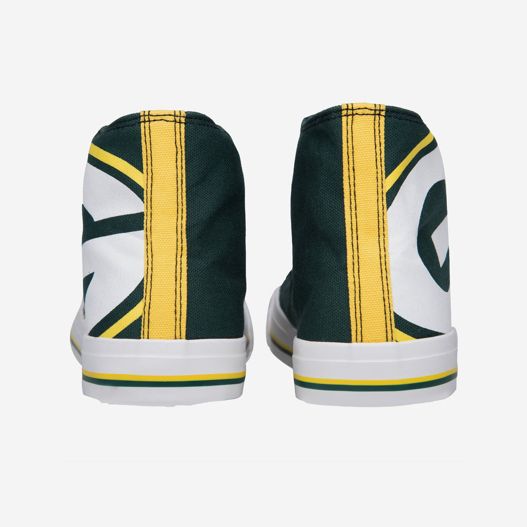 Green Bay Packers Mens High Top Big Logo Canvas Shoe FOCO