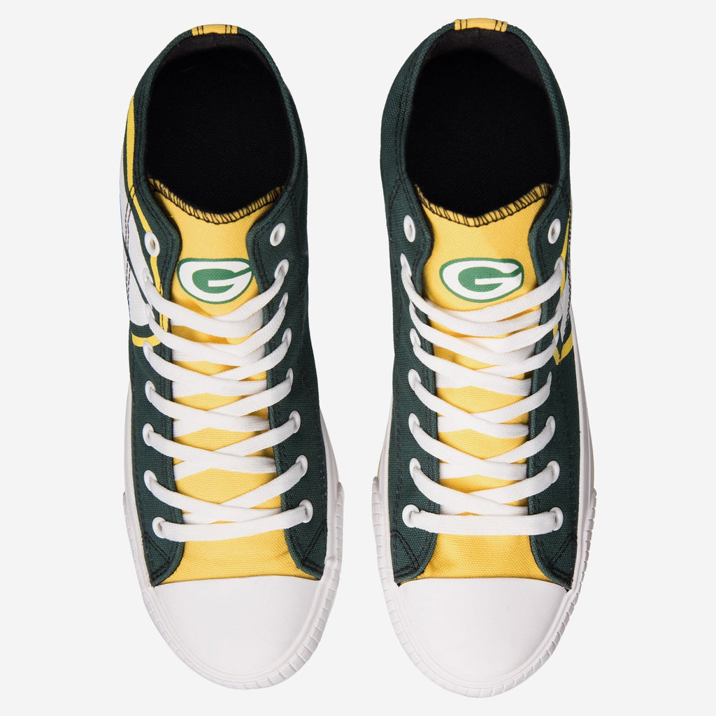 Green Bay Packers Mens High Top Big Logo Canvas Shoe FOCO