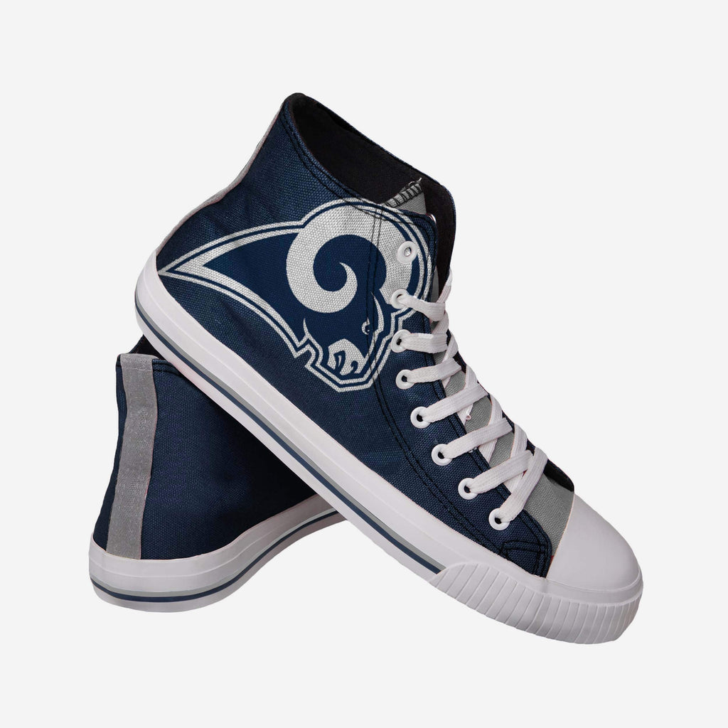 Los Angeles Rams Mens High Top Big Logo Canvas Shoe FOCO