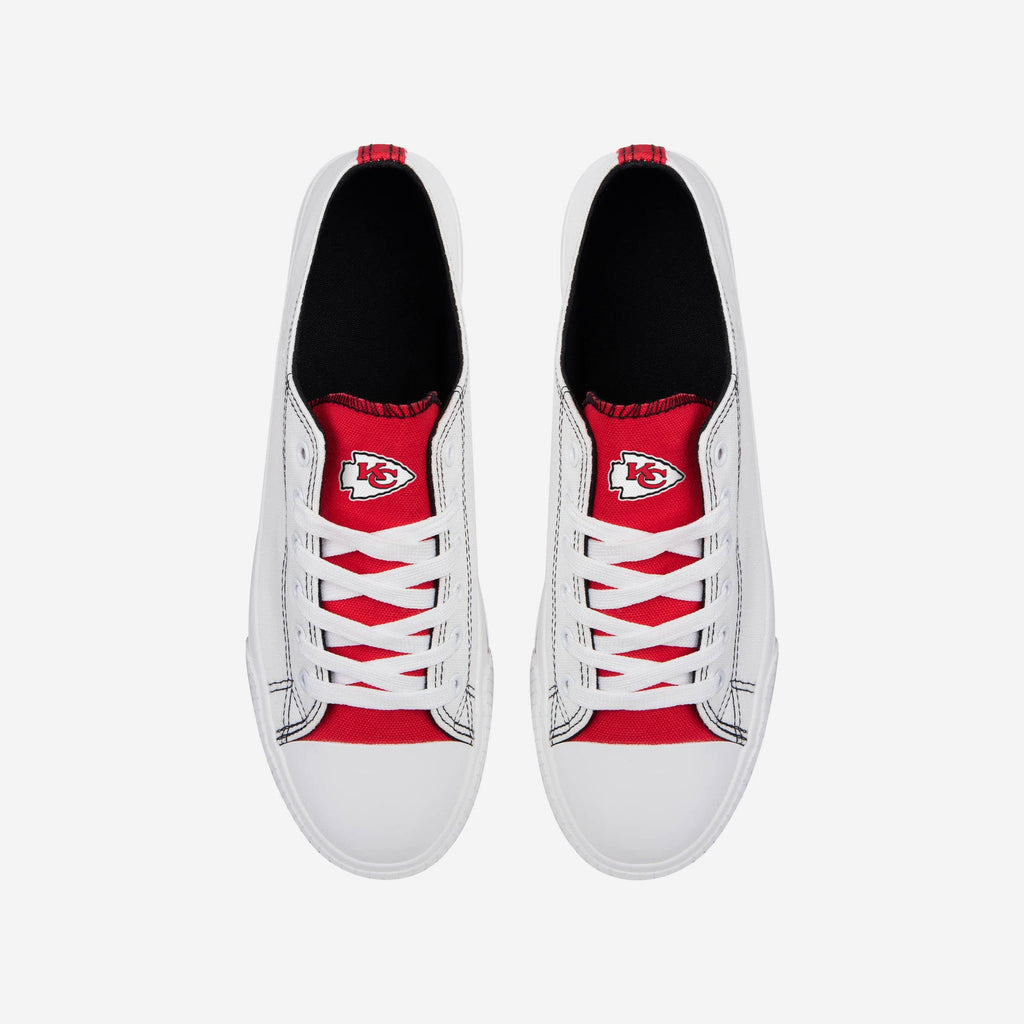 Kansas City Chiefs Low Top White Canvas Shoe FOCO